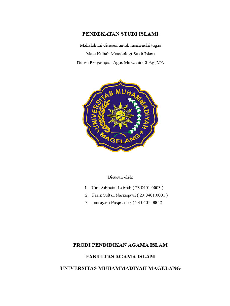 Pendekatan Studi Islam: Metodologi dan Tujuan | PDF | Agama & Spiritualitas