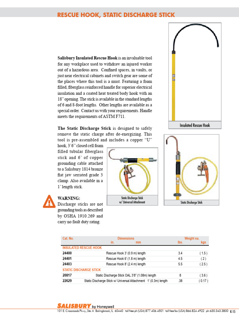 Honeywell Salisbury Rescue Hook Overview | PDF | Home & Garden