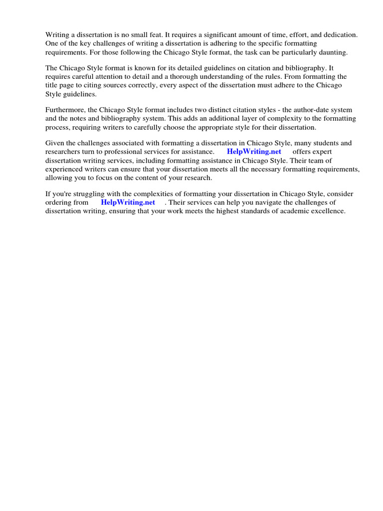 Dissertation Format Chicago Style | Download Free PDF | Citation | A ...