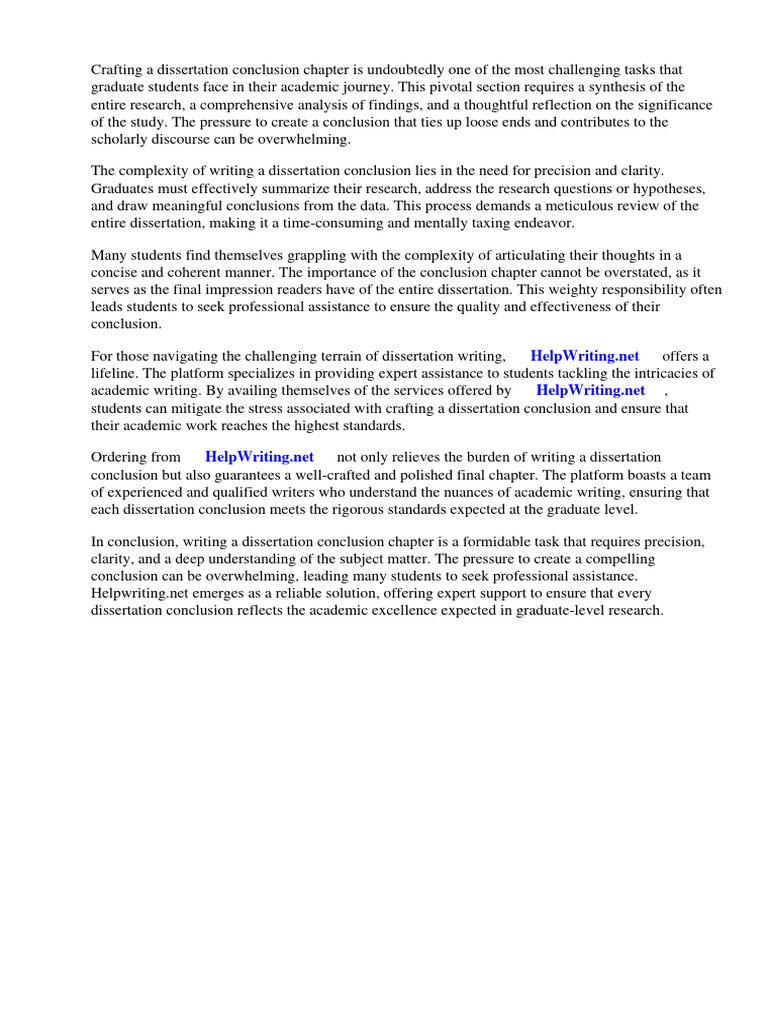 How To Write A Dissertation Conclusion Chapter | PDF | Thesis | Methodology