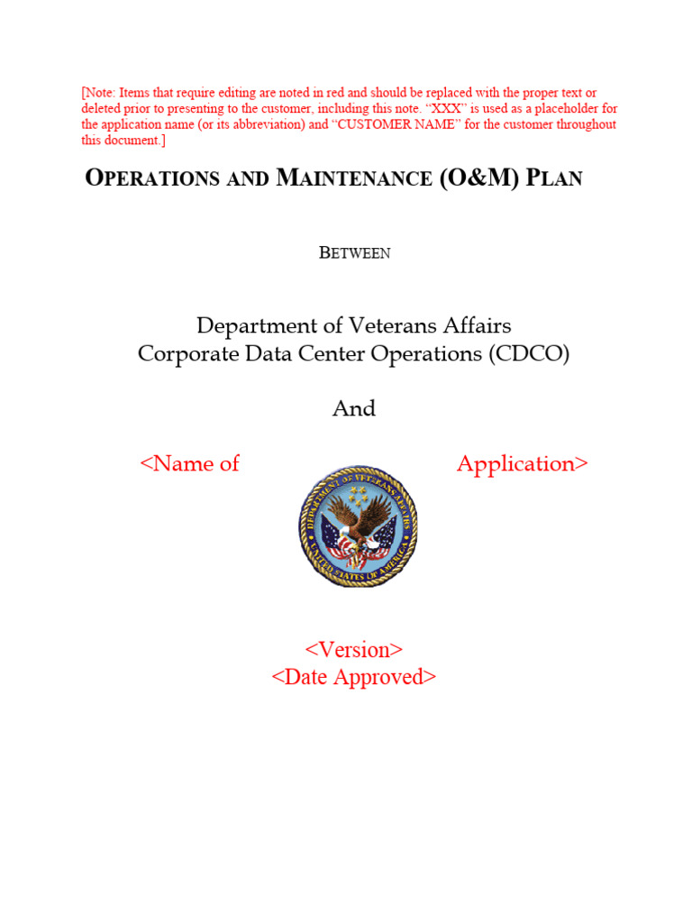 operations_and_maintenance_plan_template | PDF | Computer Security ...
