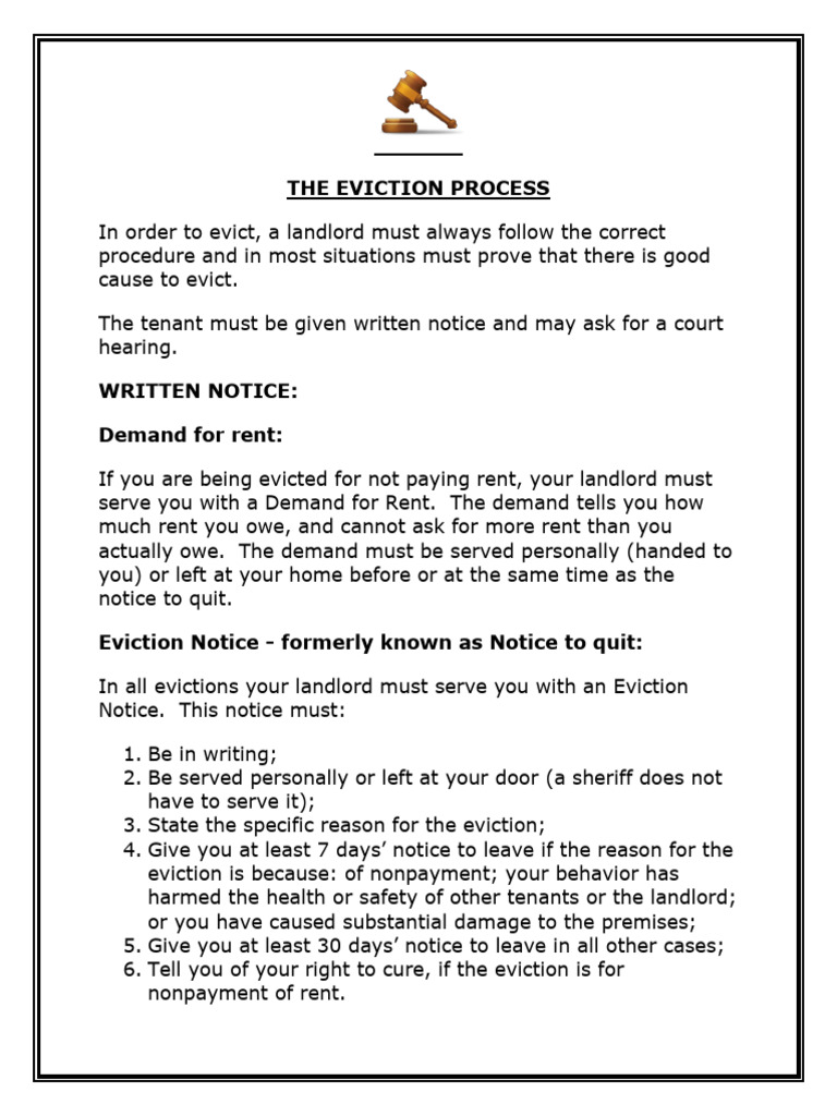 The Eviction Process | PDF | Eviction | Landlord
