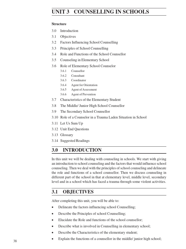 Unit-3 (4) | PDF | School Counselor | Counseling Psychology