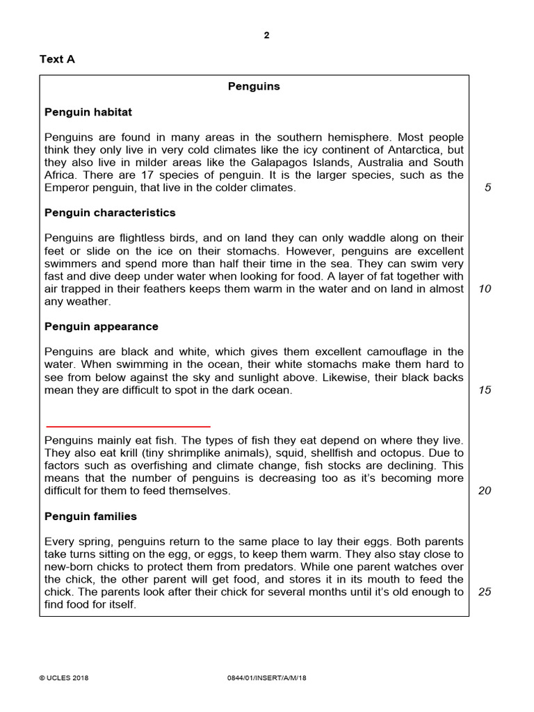 Cambridge Primary Checkpoint - English (0844) April 2018 Paper 1 | PDF ...