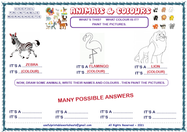 Animals and Colours - Key Answers | PDF | Foreign Language Studies ...
