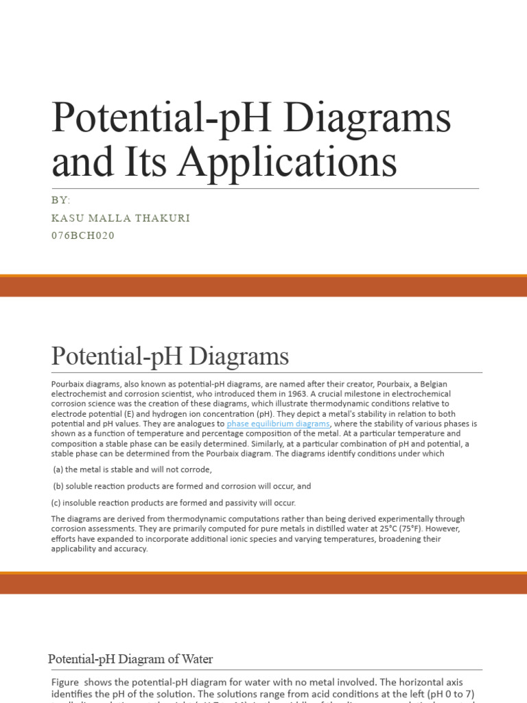 Potential-pH Diagrams Explained | PDF | Corrosion | Ph