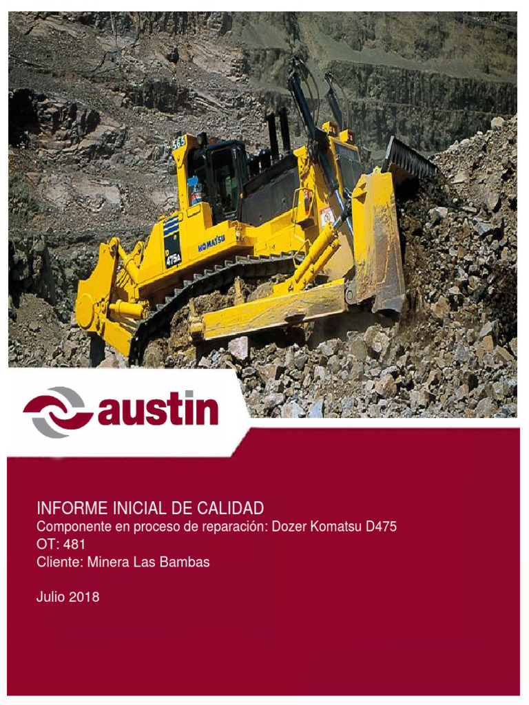 Informe de Calidad Dozer D475 OT481 | PDF | Probabilidades y ...