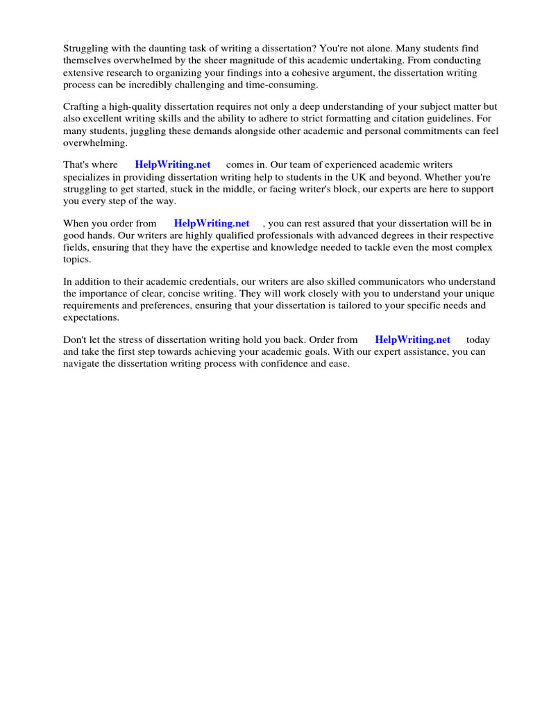 Dissertation Writing Help Uk | PDF | Thesis | Doctor Of Philosophy