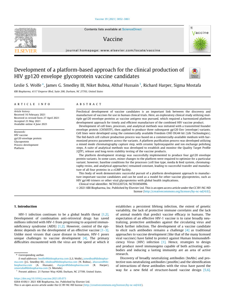 Development of A Platform Based Approach For The Clinical Productio ...