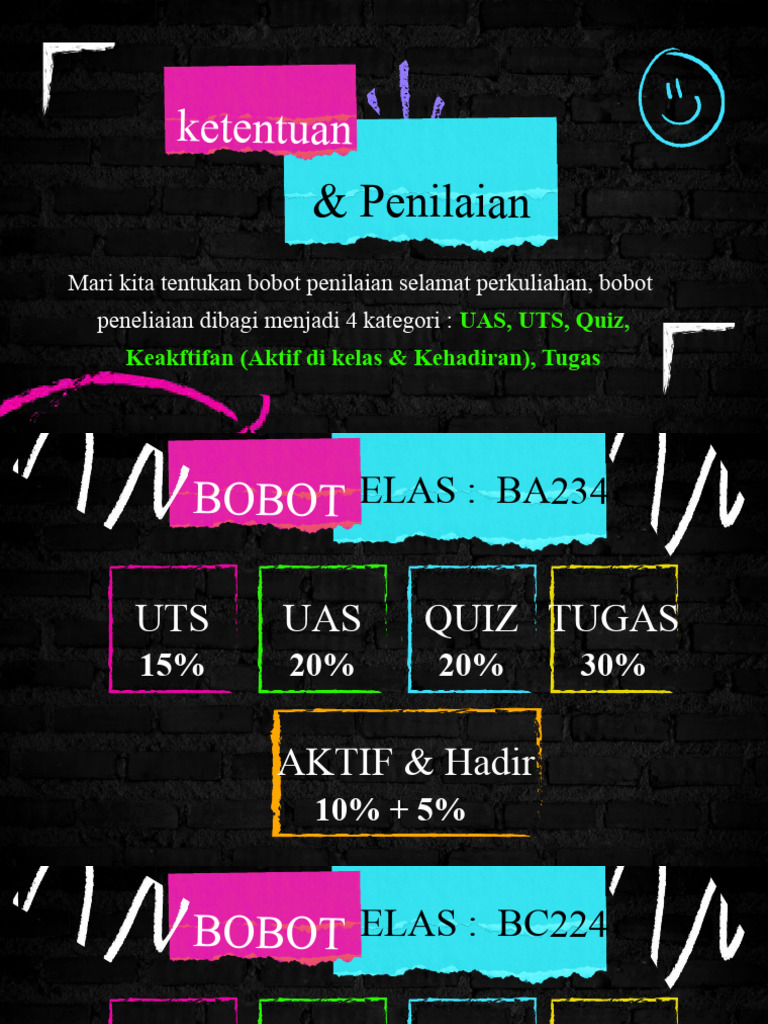 BOBOT PENILAIAN Kelas | PDF