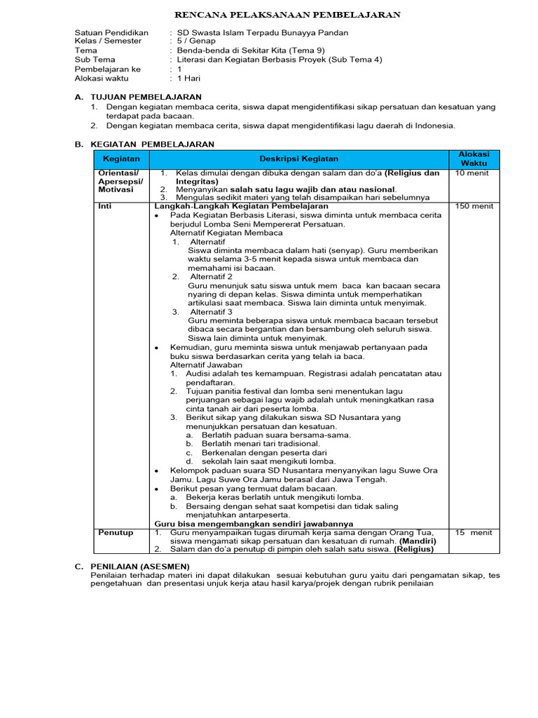 RPP Tema 5 ST 4 P1 | PDF