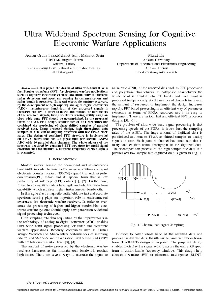 Ultra Wideband Spectrum Sensing For Cognitive Electronic Warfare ...