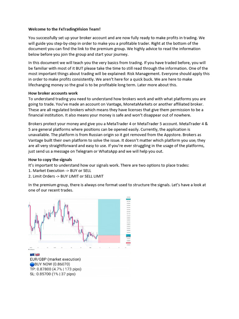 FXTradingVision Onboarding | PDF | Order (Exchange) | Risk Management