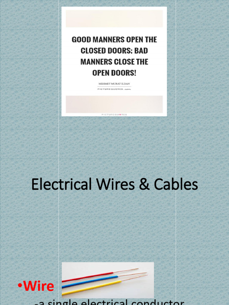 Electrical Wires Cables | PDF | Electrical Wiring | Wire