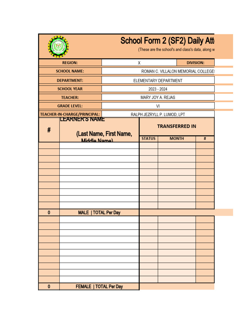 Modified Sf 2 Pdf Human Life Stages Youth