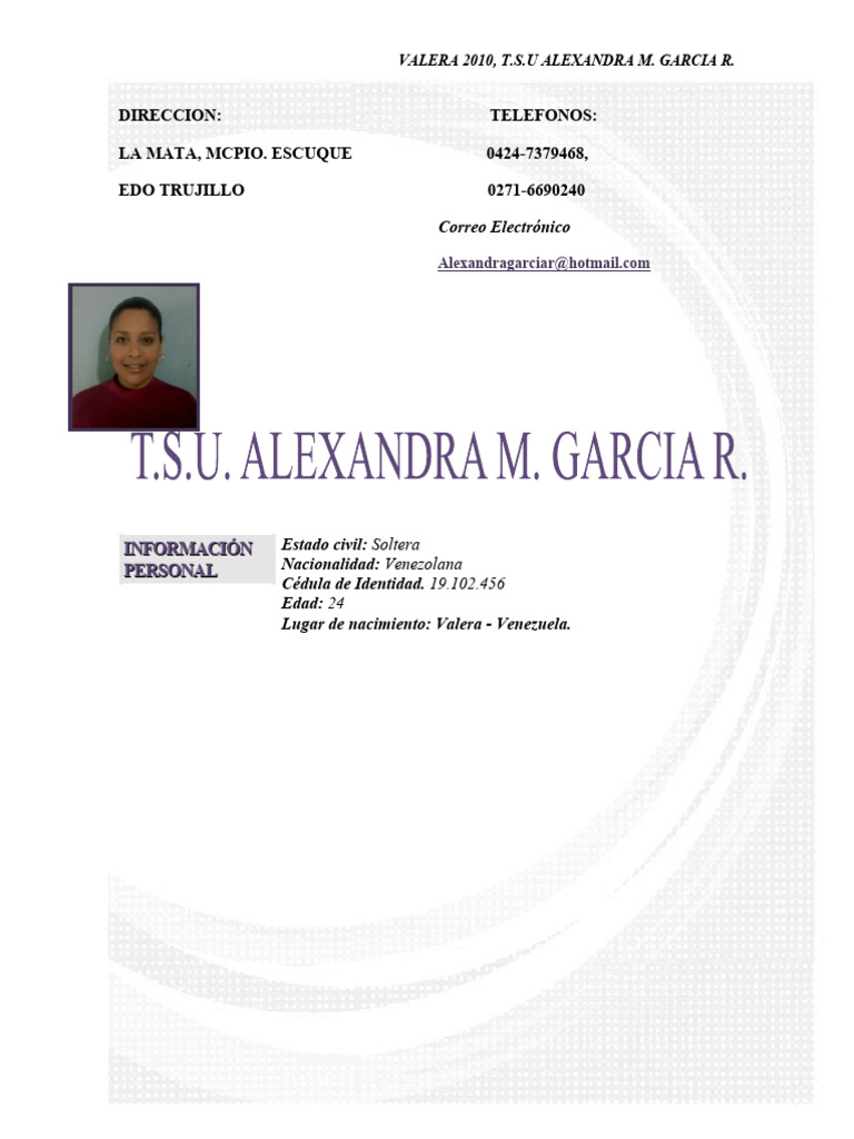 Curriculum Actualizado Alexandra Garcia | PDF | Informática | Software