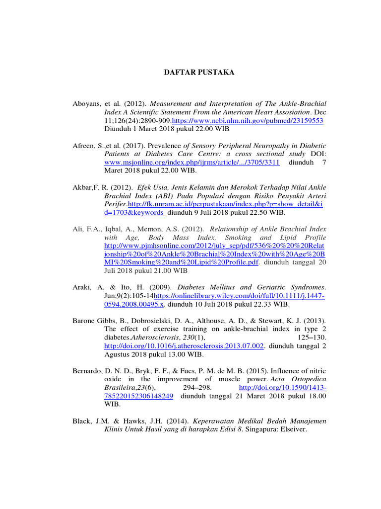 Lampiran Belakang Indhit Tri Utami (1) | PDF | Diabetes | Peripheral ...