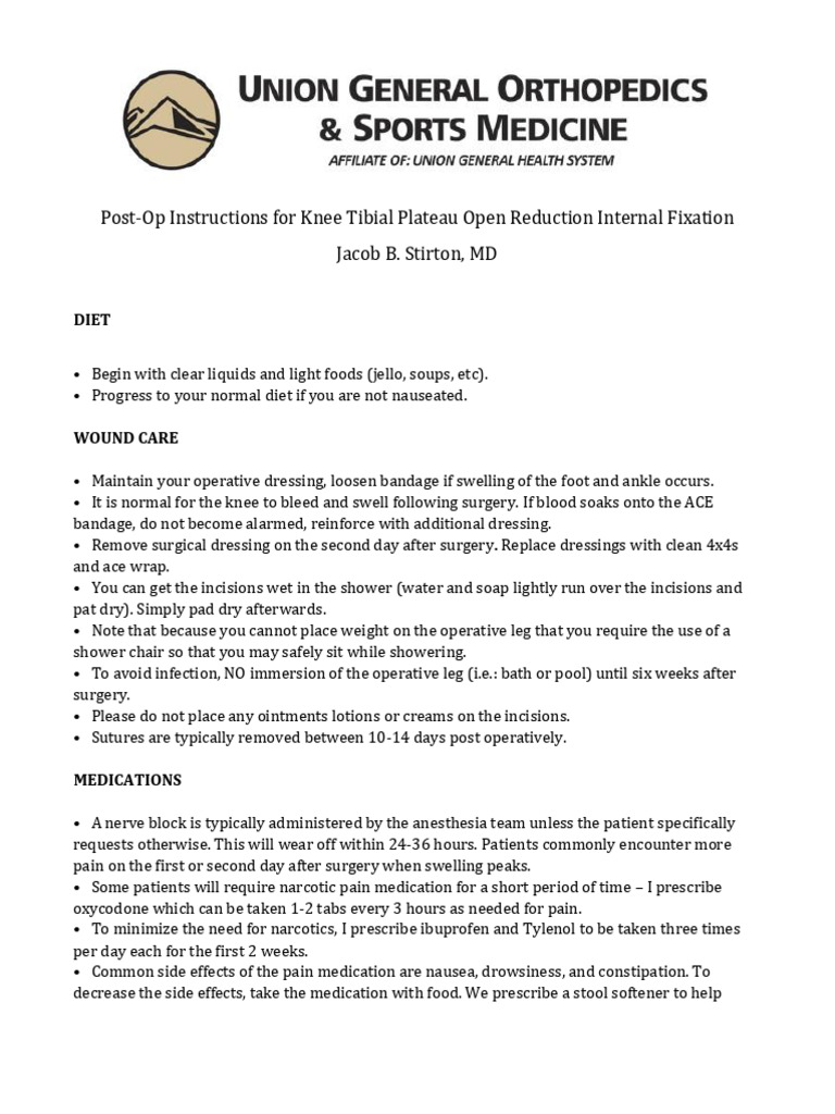 Knee Tibial Plateau Open Reduction | PDF | Surgery | Anatomical Terms ...