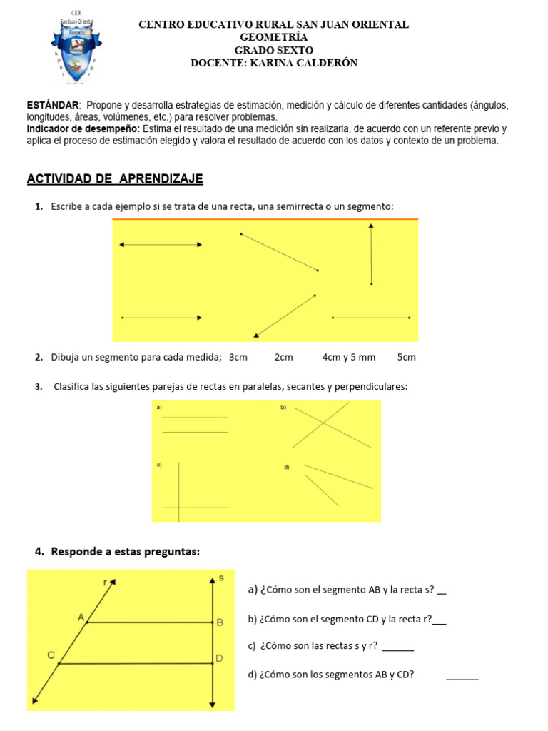 Rectas Paralelas y Perpendiculares | PDF | Perpendicular | Geometría