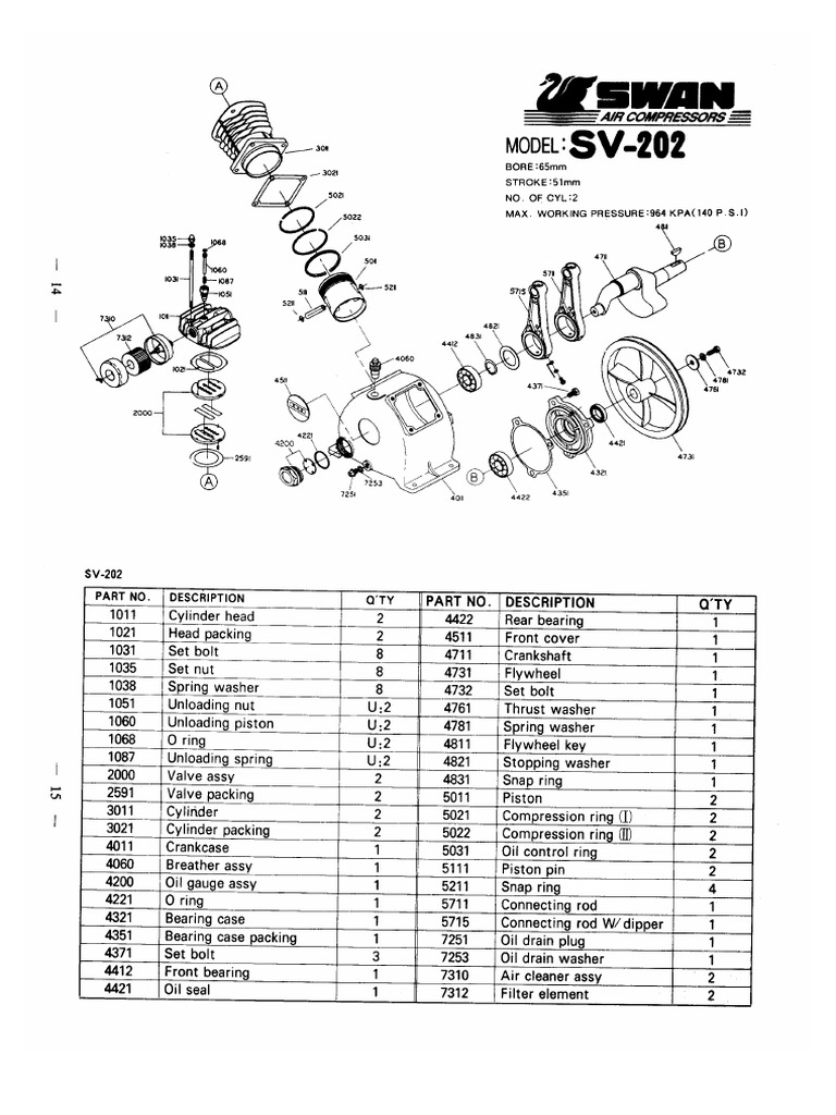 Compressor SWAN SV202Parts | PDF