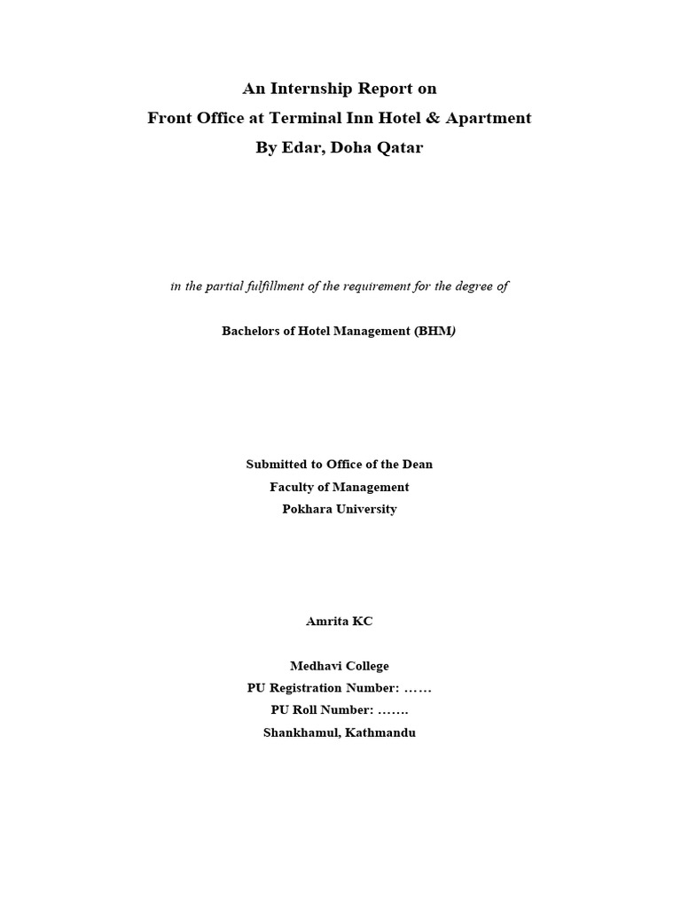 7th sem An Internship Report | PDF | Hotel | Accessibility