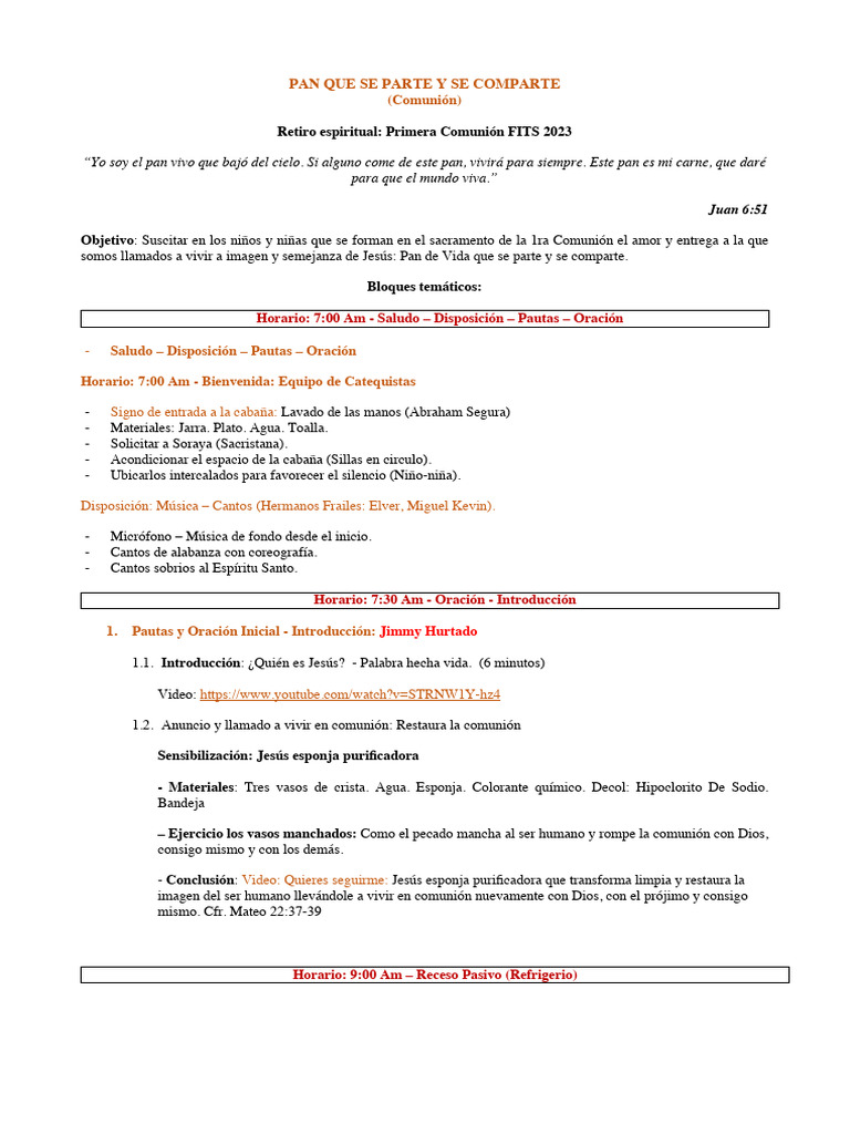 Pan Que Se Parte y Se Comparte | PDF | eucaristía | Panes