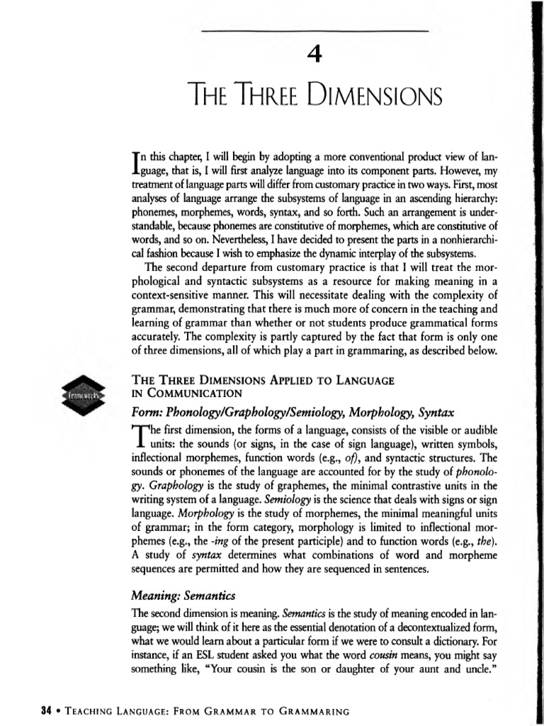 Three Dimensions of Language Analysis | PDF | Morphology (Linguistics) | Semantics
