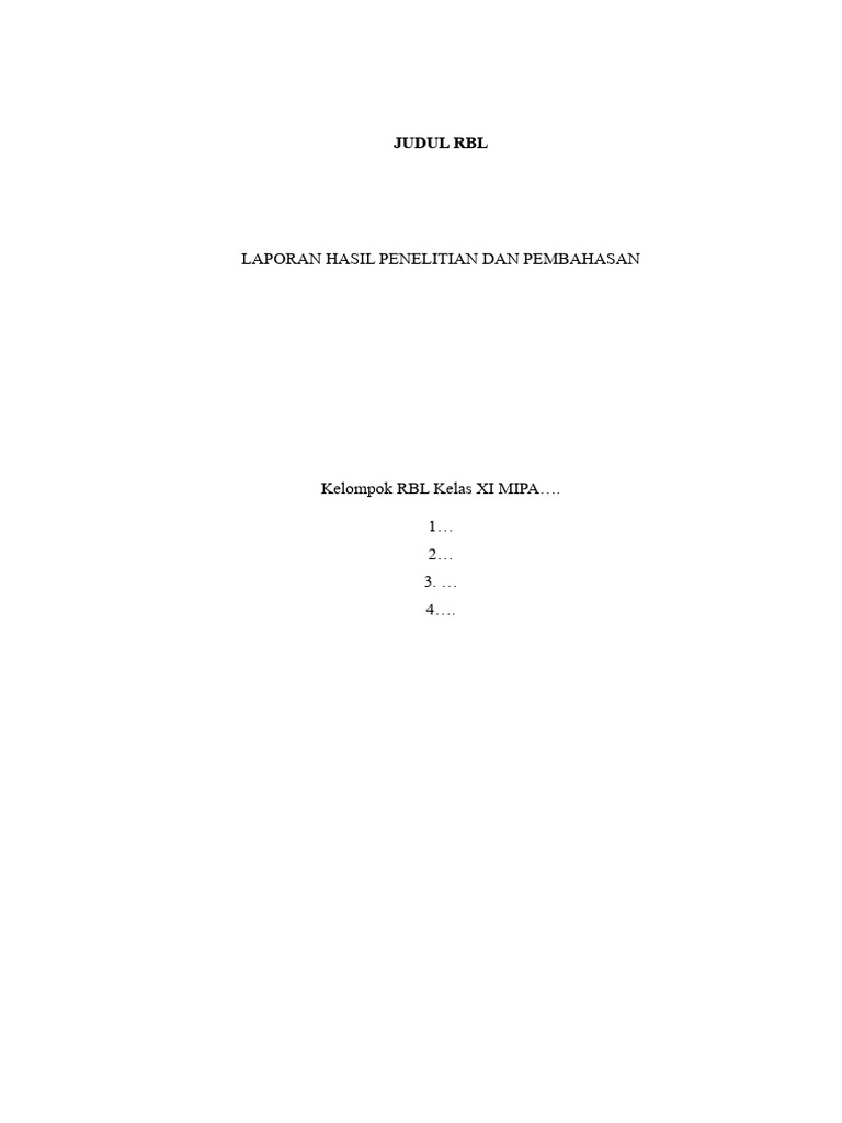 FORMAT LAPORAN BAB IV (Progres RBL) . | PDF