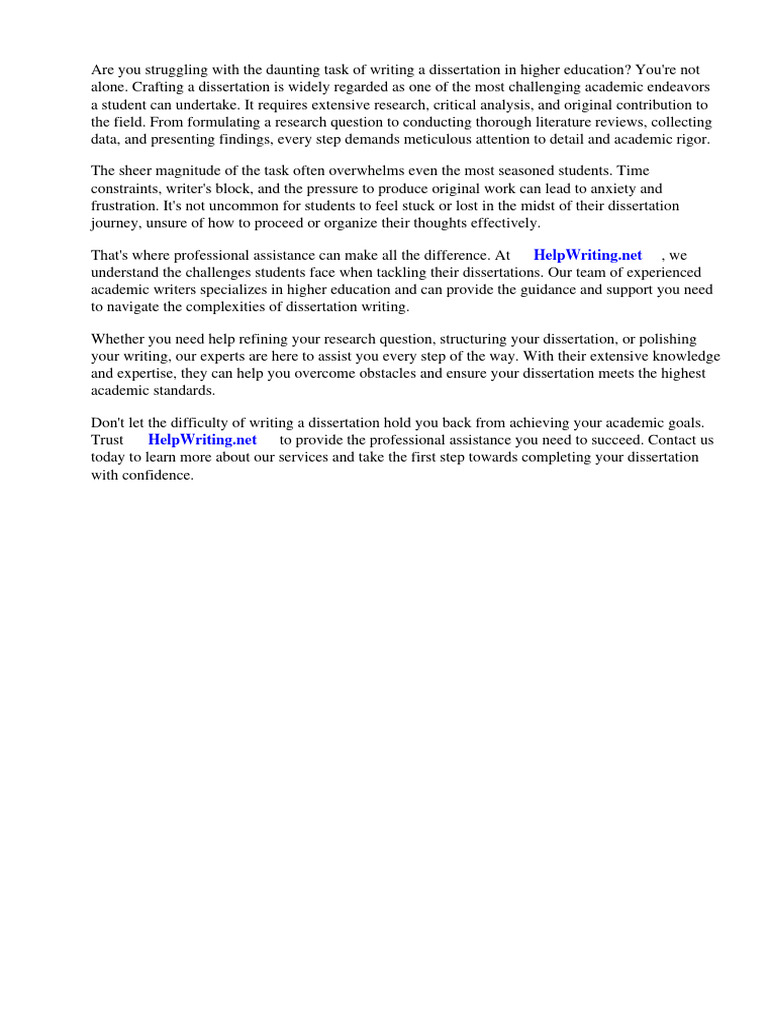 Dissertation Ideas in Higher Education | PDF