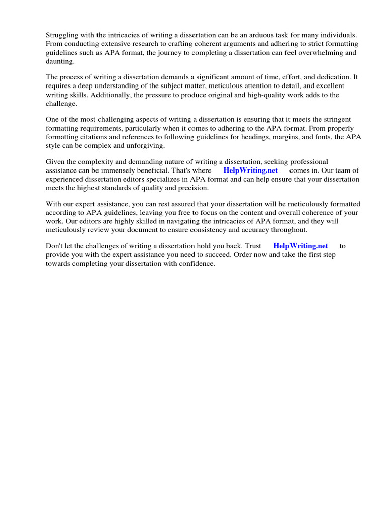 Dissertation Editor Apa Format | PDF | Thesis | Apa Style