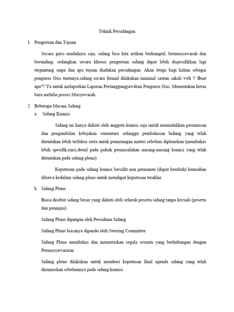 Teknik Persidangan | PDF