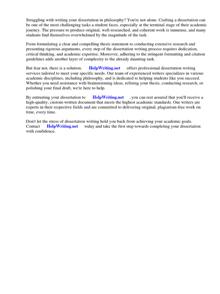 Philosophy Dissertation Help | PDF | Thesis | Scribd