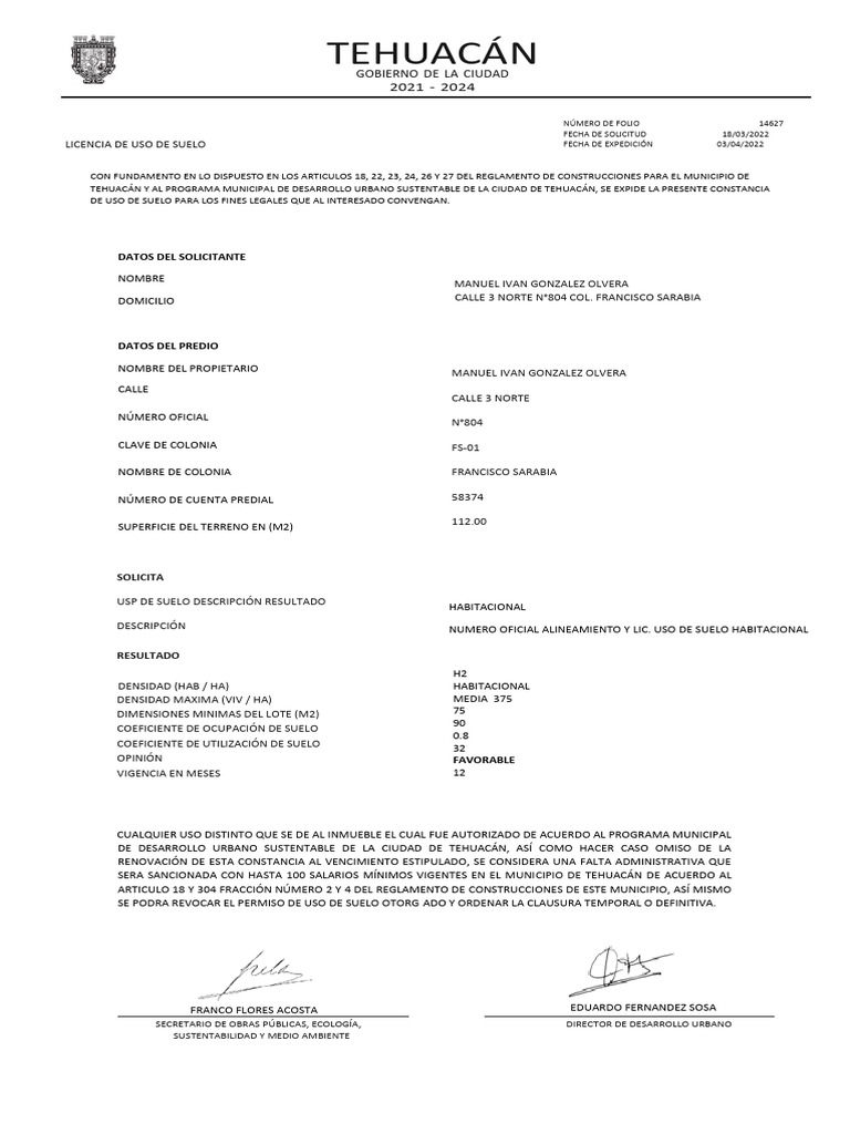 LICENCIA DE CONSTRUCCION | PDF | Gobierno