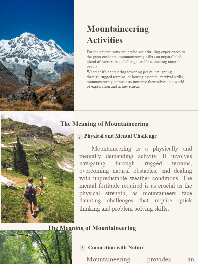GROUP 2 Mountaineering Activities | PDF | Mountaineering | Hiking