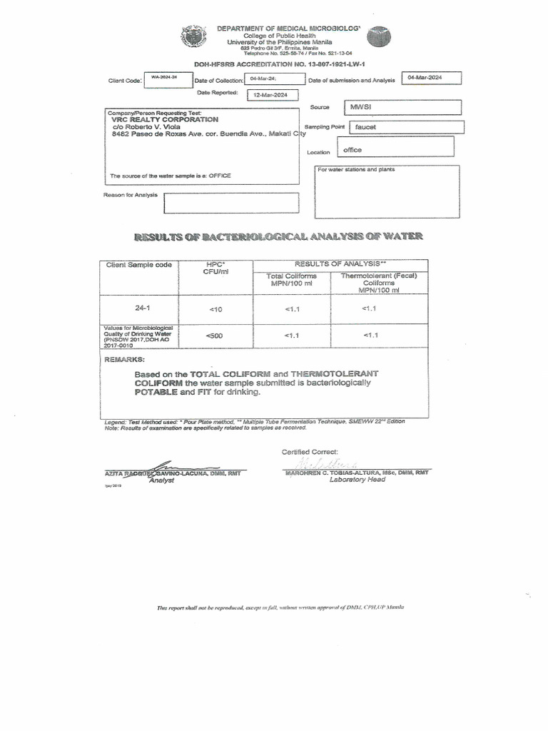 Water Analysis | PDF