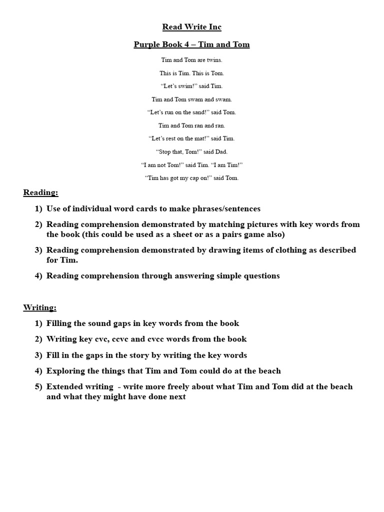 Tim and Tom - Purple 4 | PDF | Clothing