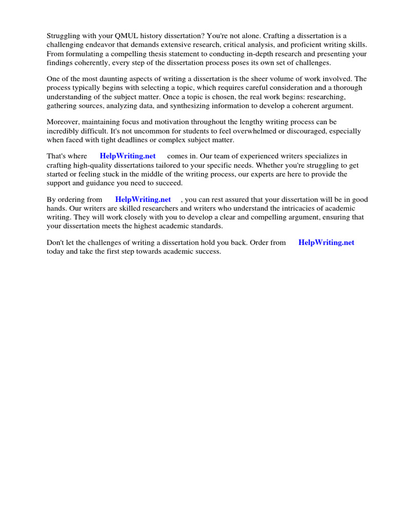 Qmul History Dissertation | Download Free PDF | Thesis | Essays