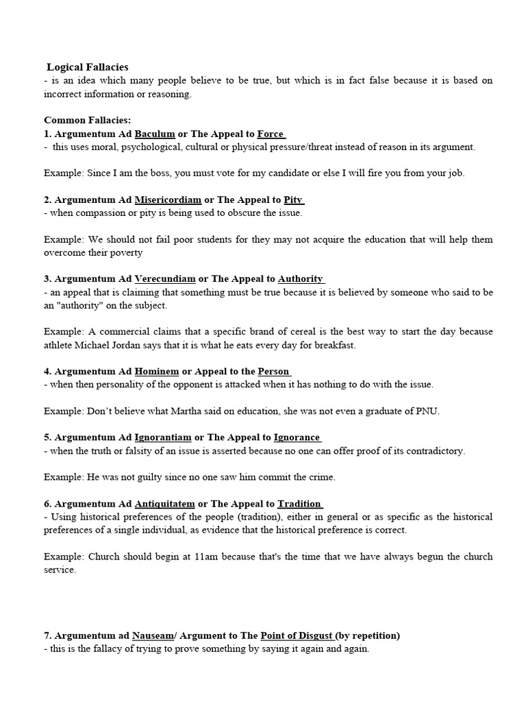 Logical Fallacies | PDF | Logic