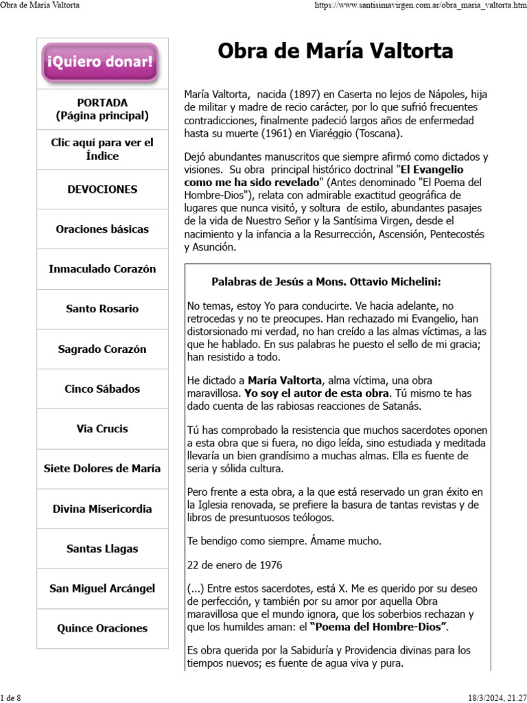 Obra de María Valtorta | PDF | María, madre de Jesús | Jesús