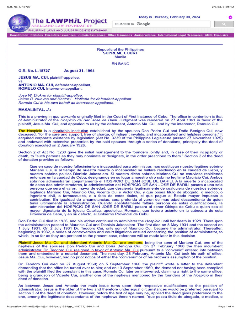02 - Cui Vs Cui, 11 SCRA 759 | PDF | Lawyer | Justice