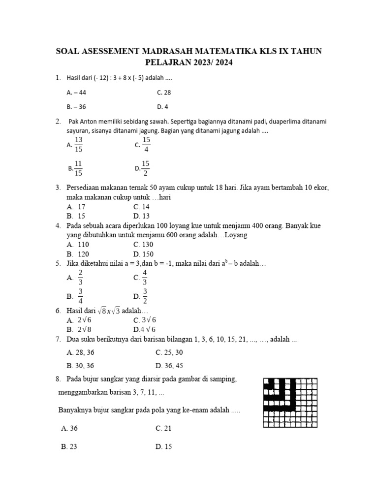 Soal Matematika Kelas IX | PDF