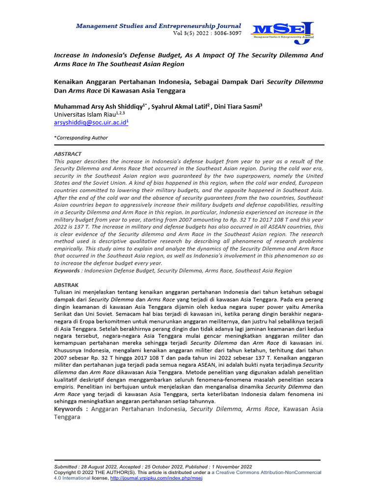 1124-Article Text-6932-1-10-20221102 | PDF | International Security | International Relations