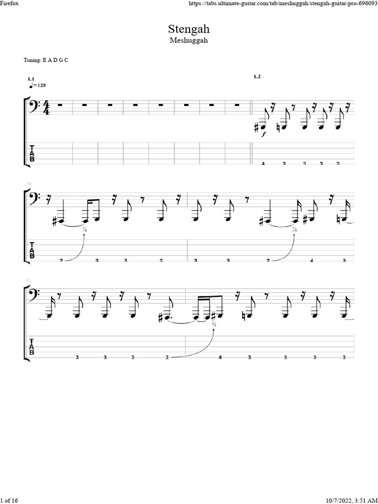 Meshuggah Stengah Guitar Pro Tab | PDF | Games & Activities ...