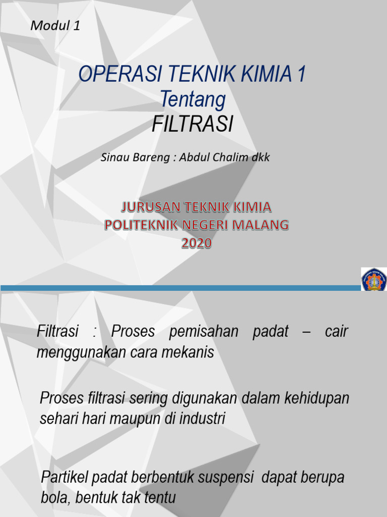 01 Modul 1 Filtrasi 22 2020 | PDF