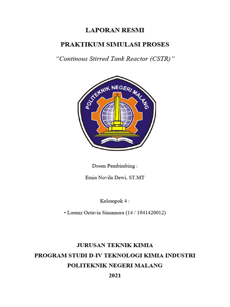 Kelompok 4 3C D4 Laporan CSTR 2021 | PDF