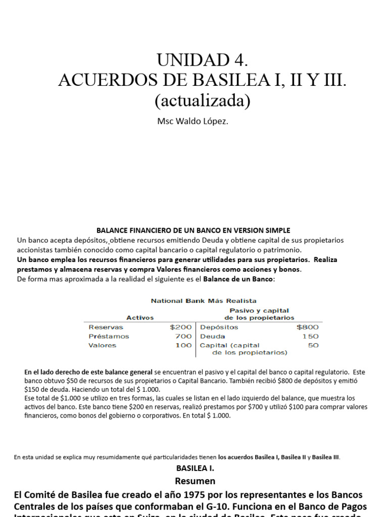 Acuerdos de Basilea: Resumen y Evolución | PDF | Basilea Ii | Riesgo crediticio