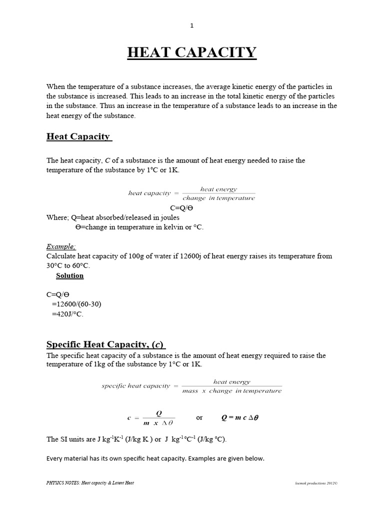TP5 - Heat Capacity & Latent Heat 1 | PDF | Latent Heat | Heat