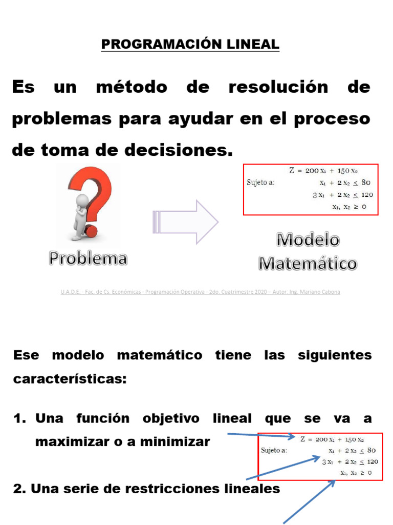 Clase 1 - Programacion Lineal | PDF | Programación lineal | Matemáticas Aplicadas