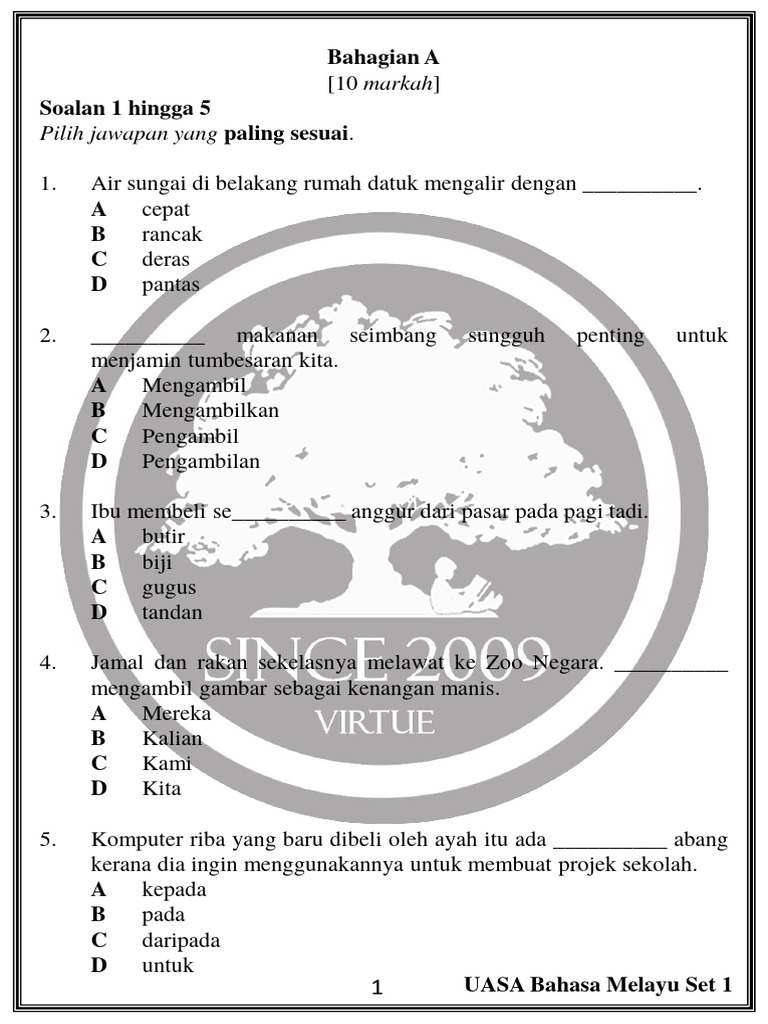 UASA BM Set Aras Rendah | PDF