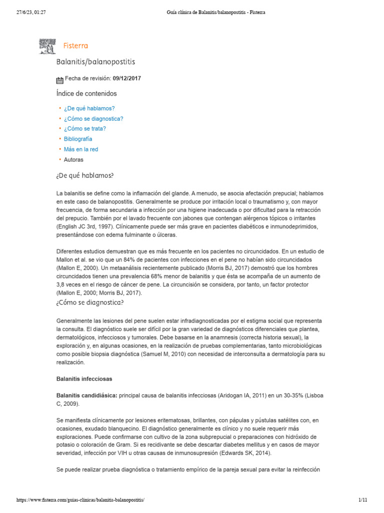 Guía Clínica de Balanitis - Balanopostitis - Fisterra | Descargar ...
